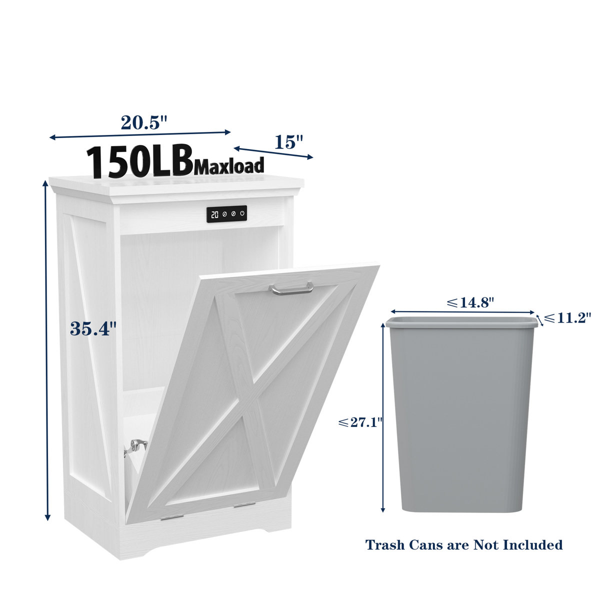 Betterhood Havant Kitchen Trash Cabinet Hidden Trash Can With ...
