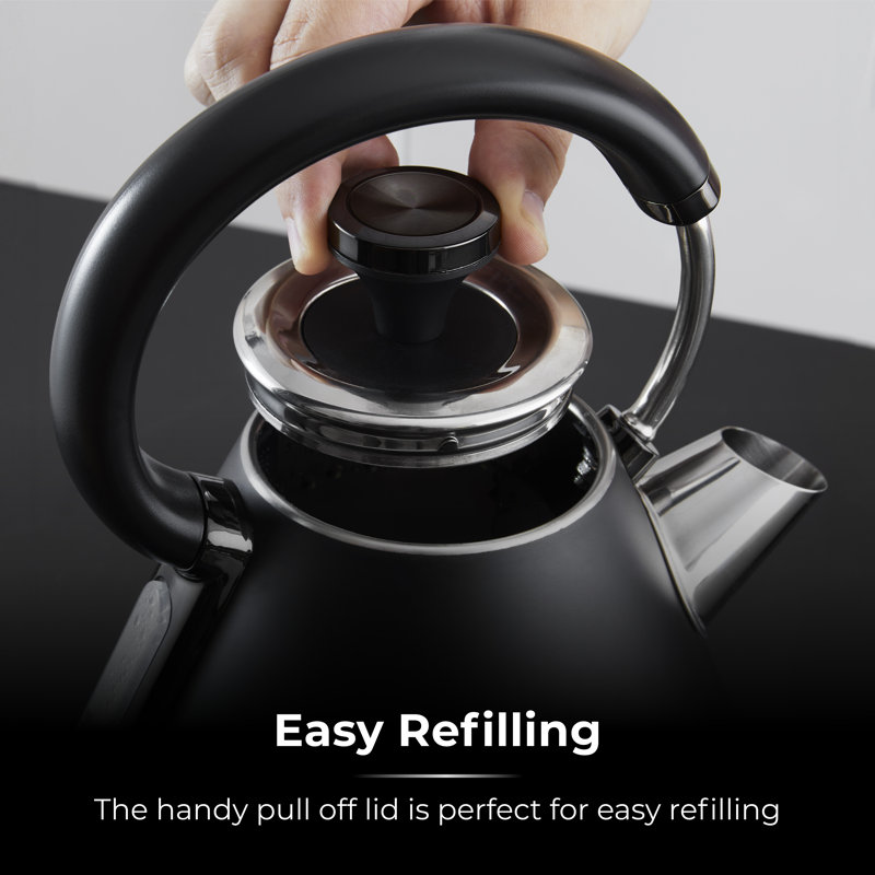 Tower T10079 Sera Pyramid Kettle with Smoked Black Trim, 1.7L, 3KW ...