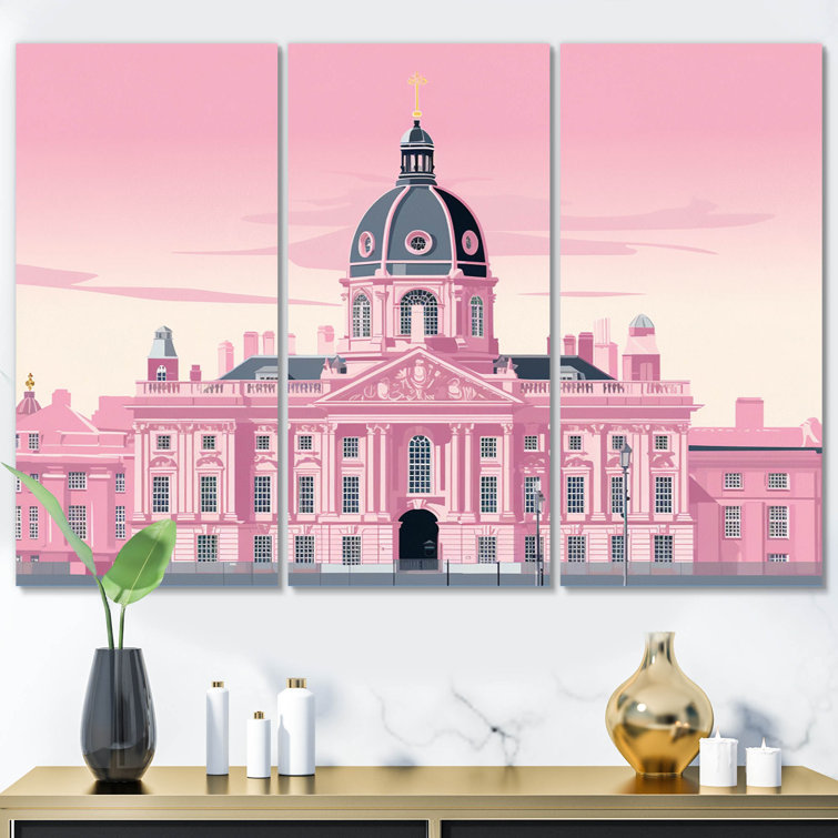 DesignArt " Pink Blueprint Of Classical London III " 3 - Pieces on ...
