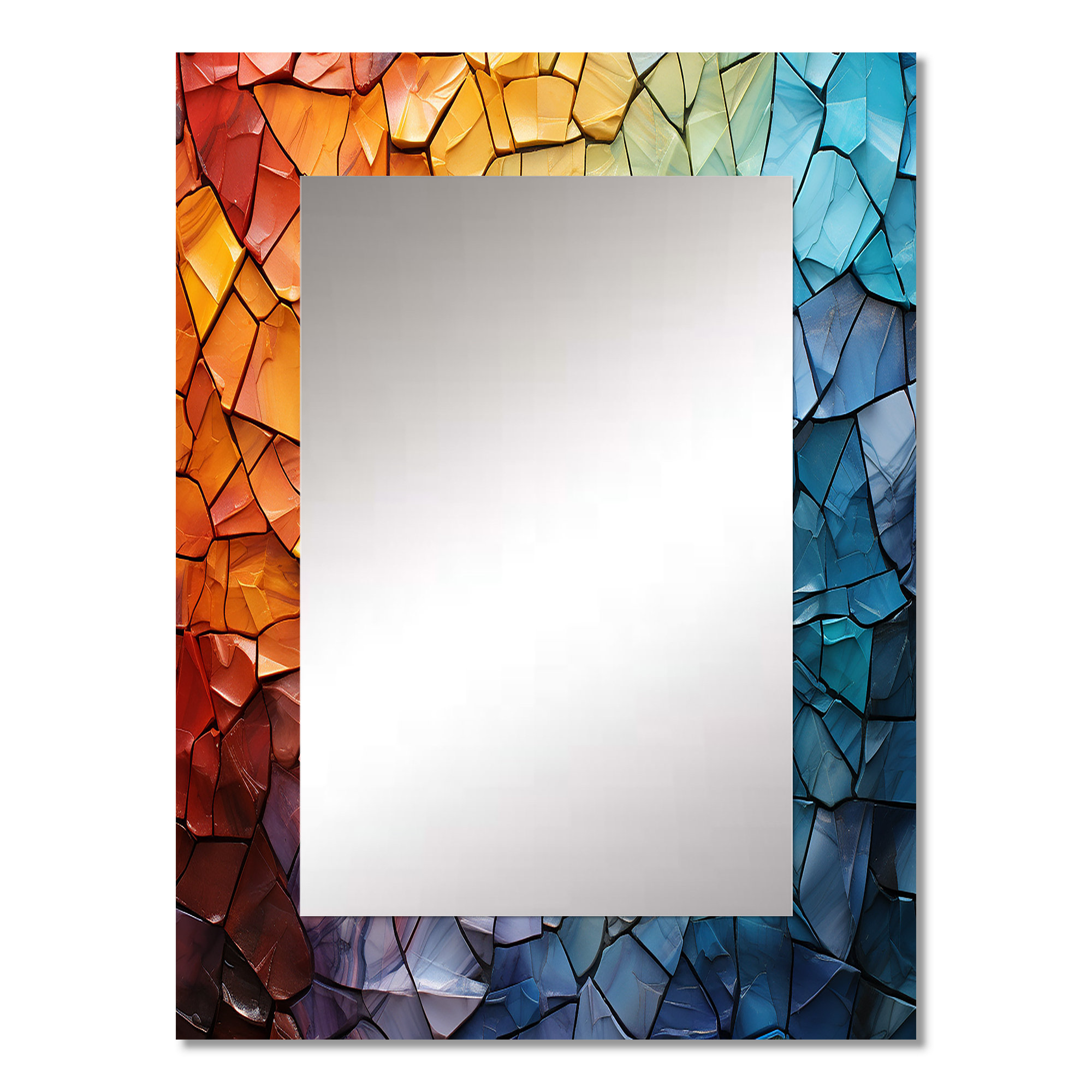 East Urban Home Colorful Mosaic II - Abstract Collages Wall Mirror ...