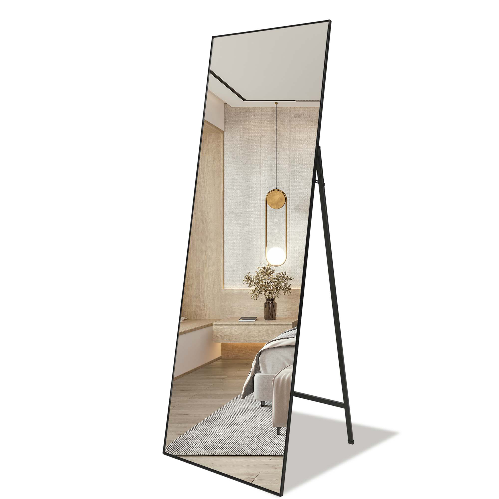 Ebern Designs Metal Frame Stand Full-Length Mirror | Wayfair
