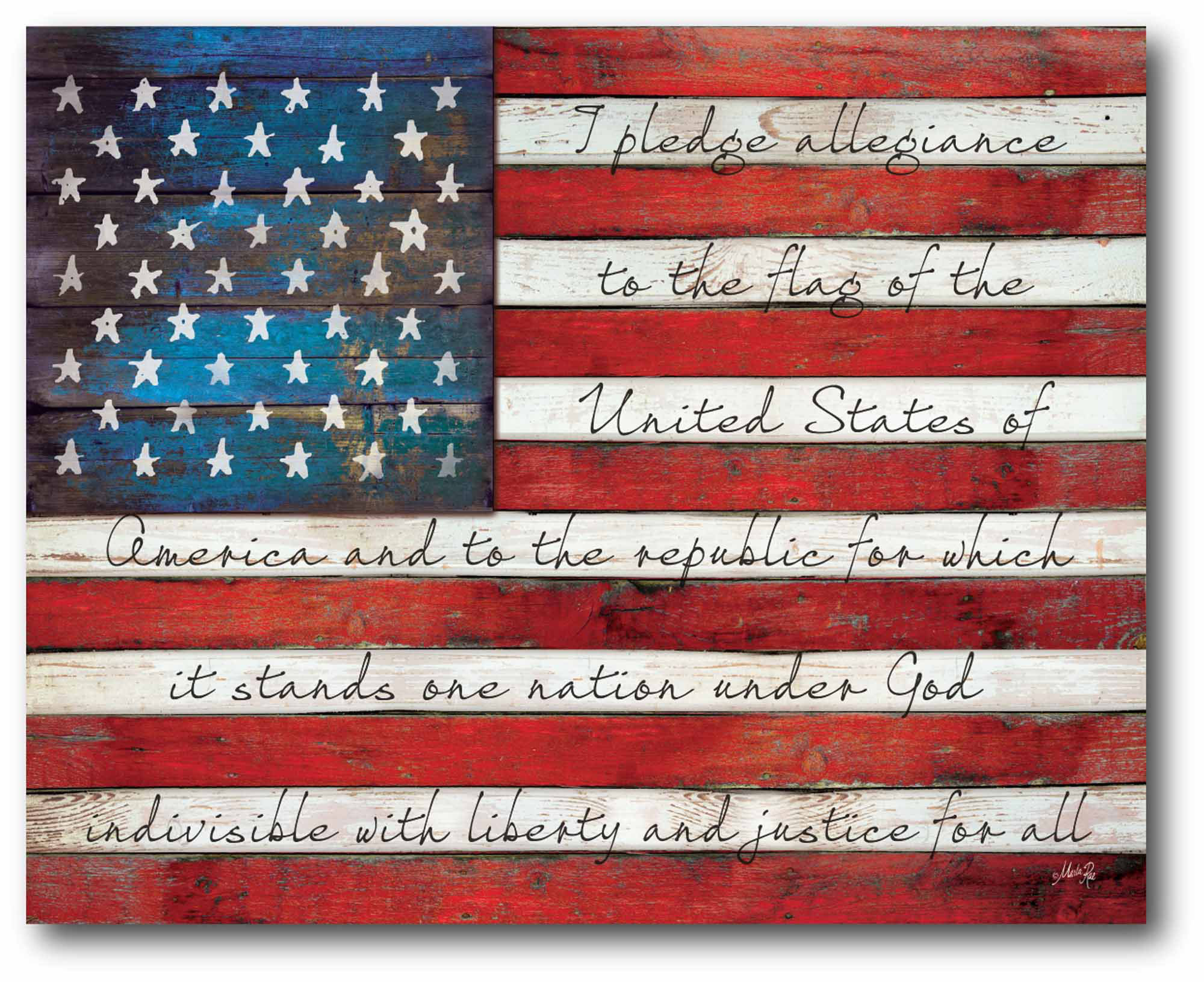 Courtside Market 'Pledge Allegiance Flag' Drawing Print on Wrapped ...