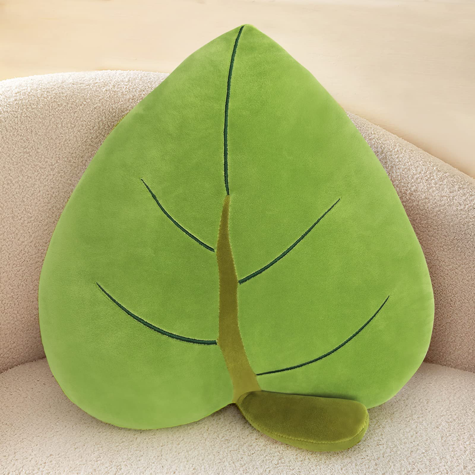 ColorLife 17.7IN Pillow Plush 3D Leaf Pillow Leaf Shaped Pillow Plants ...