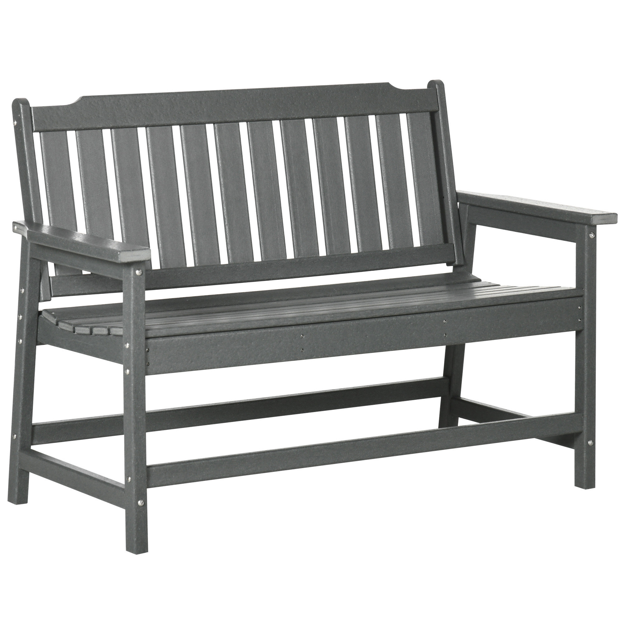 One Allium Way® Outdoor Bench, 2-Person Park Style Garden Bench With All-Weather HDPE, 704 Lbs ...