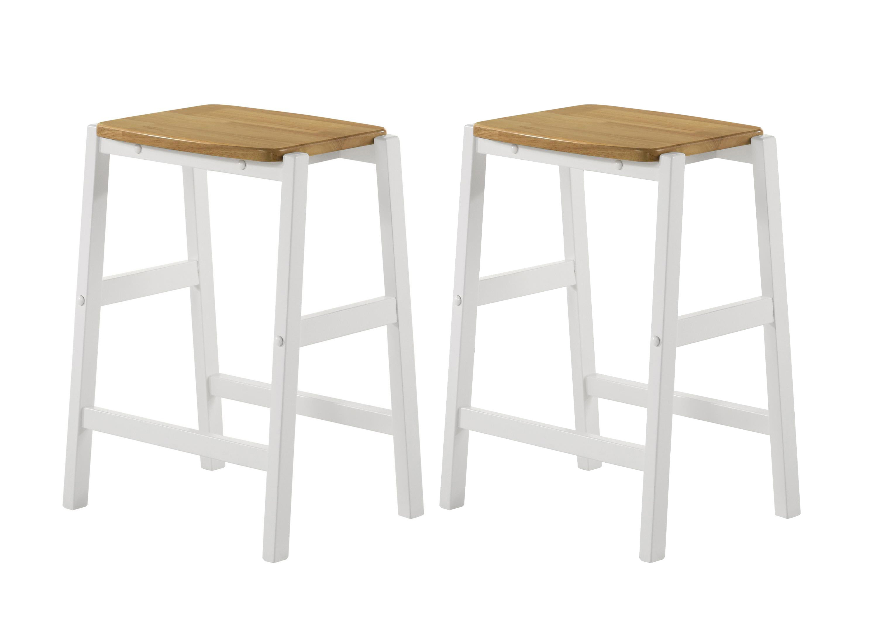 Winston Porter Emedo Brown and White Counter Height Stool (Set of 2 ...