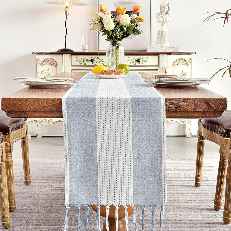 Dakota Fields Table Runner, Farmhouse Macrame Table Runners 72 Inches ...