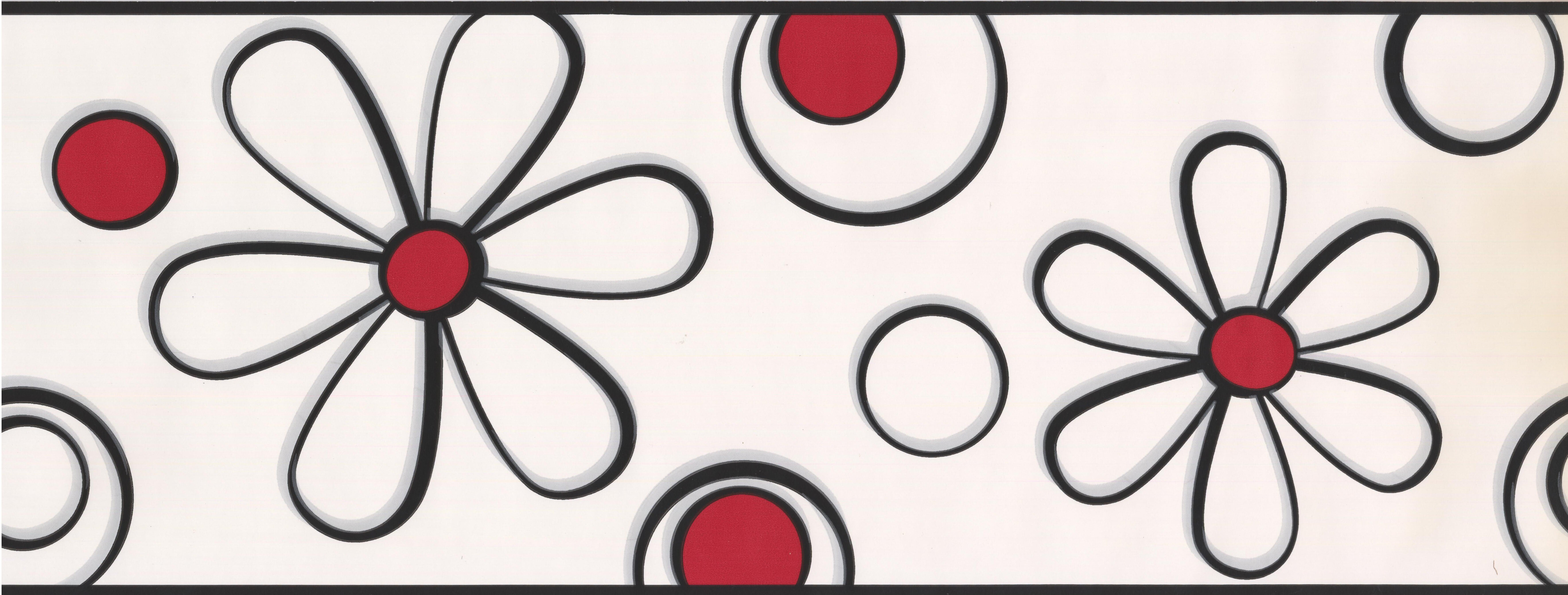 CONCORD WALLCOVERINGS ™ Abstract Flower Drawing Wall Border - Wayfair ...