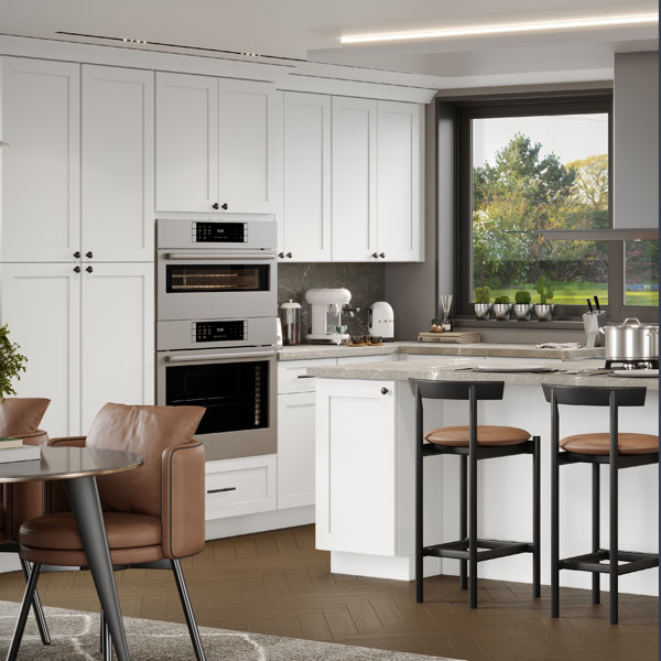 Lumina Loft White Shaker Kitchen Base Unit Cabinet Ready-to-Assemble ...