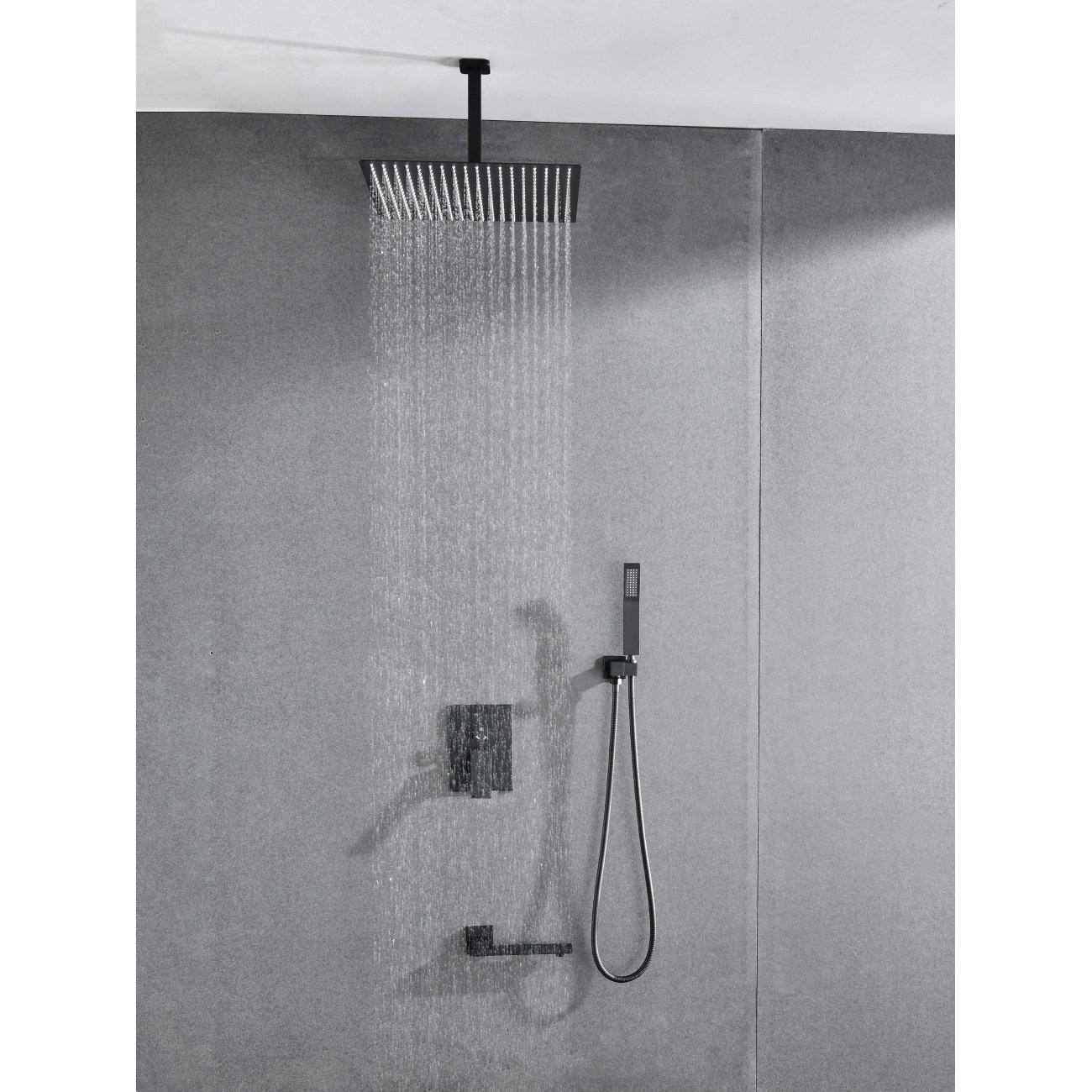 HEIMAO Ceiling Mounted Shower System Combo Set With Handheld And 16 ...