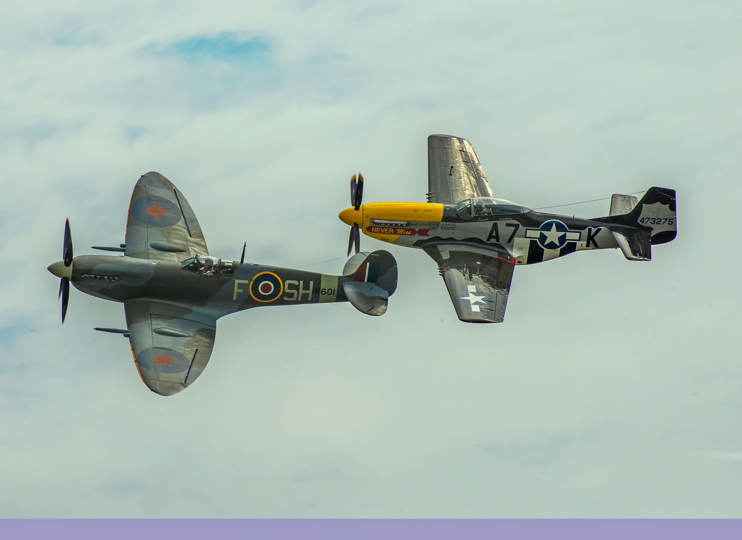 17 Stories " P-51 Mustang And Spitfire WW2 Military Airplane In Flight " Print on Canvas | Wayfair