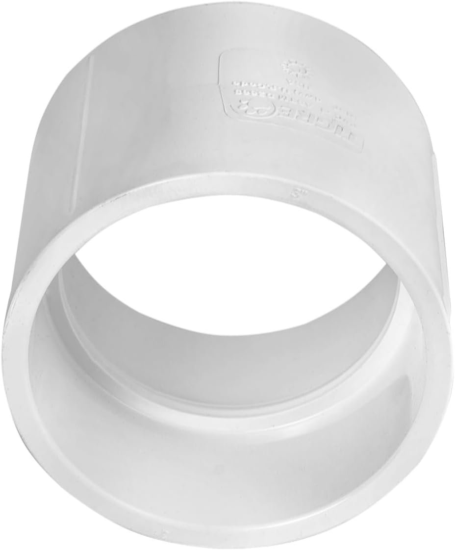 Supply Giant 2 in. White PVC DWV Coupling, Hub x Hub Drain, Waste ...