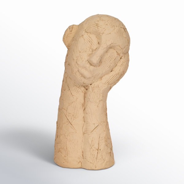 Joss & Main Millicent Cement Figurine, Tranquil Resting Head on Hand ...