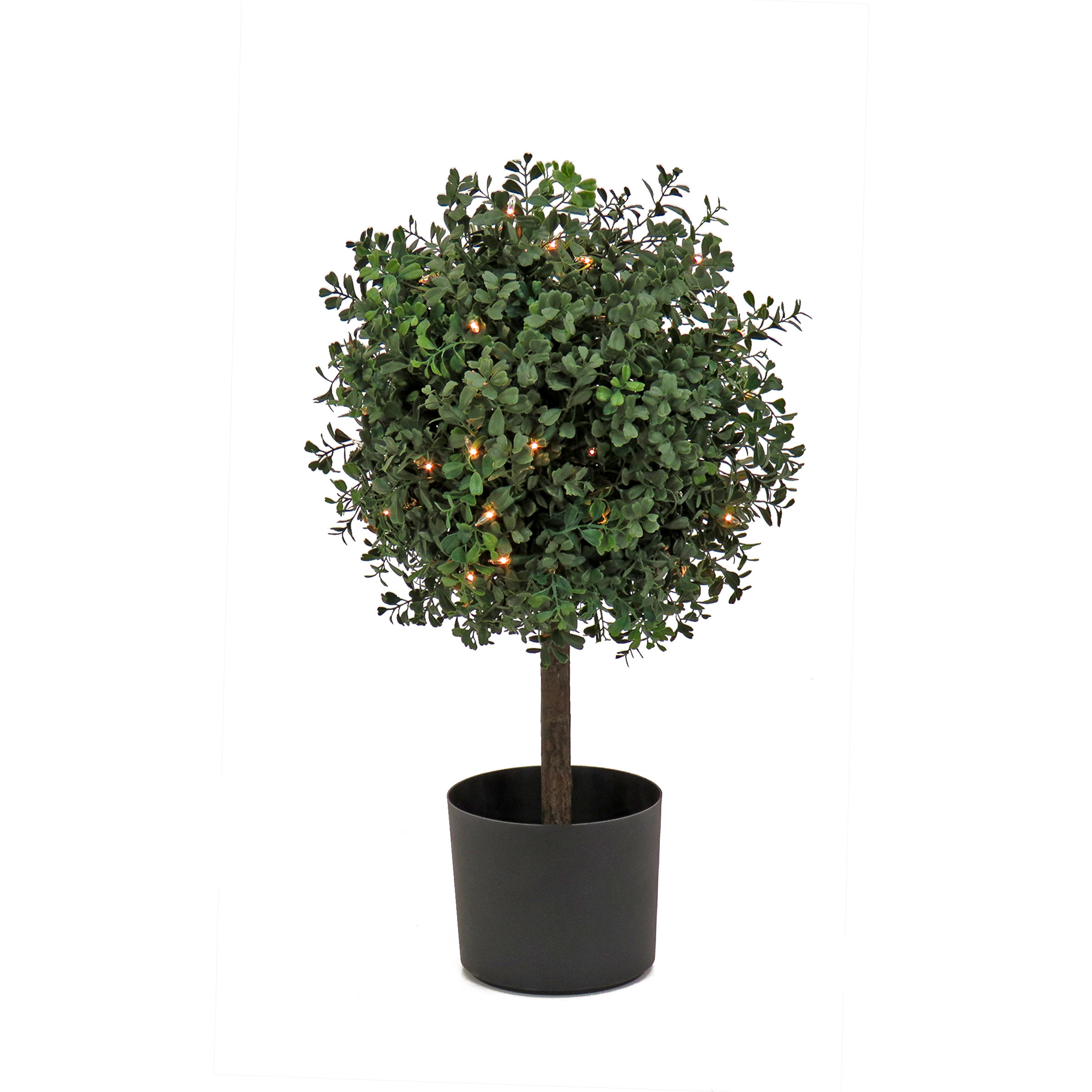 National Tree Company 2 ft. Pre-Lit Boxwood Single Ball Topiary in ...