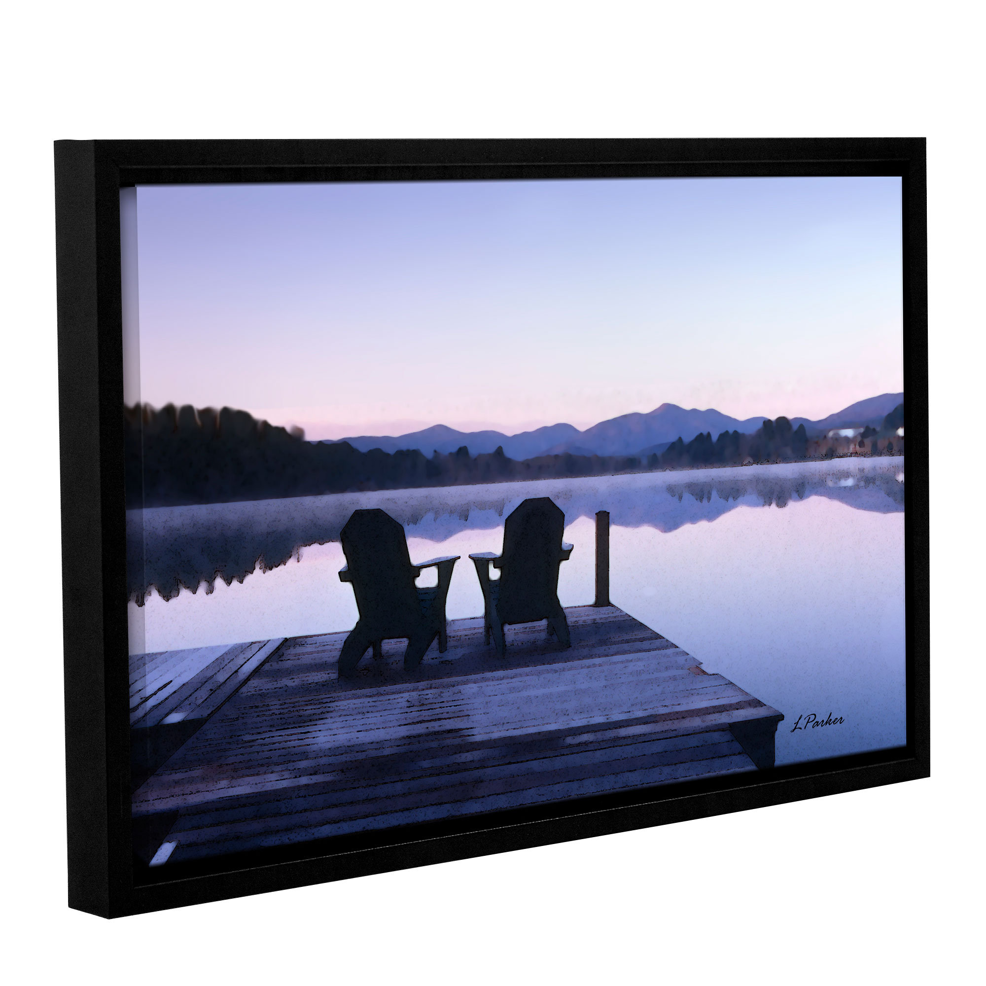 ArtWall Mirror Lake, Lake Placid(Chairs) by Linda Parker Framed ... ArtWall Mirror Lake, Lake Placid(Chairs) by Linda Parker Framed ...