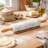 Silk Route Spice Company White Solid Marble Rolling Pin & Acacia Wood ...