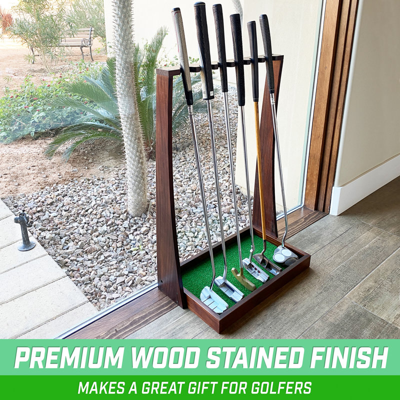Gosports Premium Wooden Golf Putter Stand, Holds 6 Clubs & Reviews ...