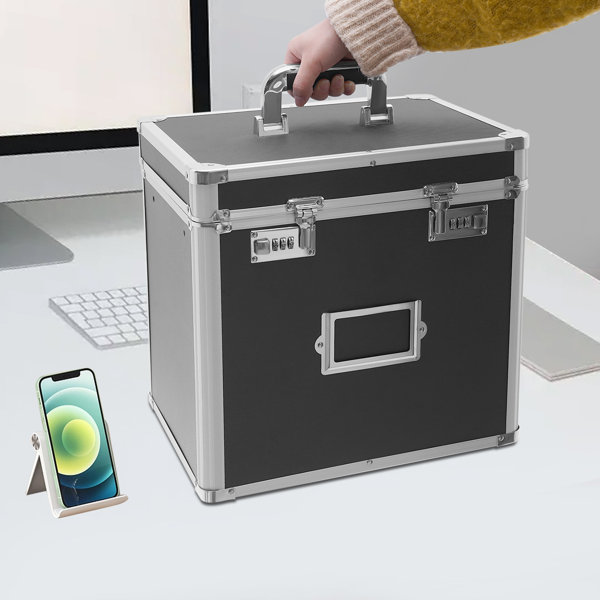 FRONG 13.4" H X 13.8" W Lockable File Organizer Storage Box & Reviews ...