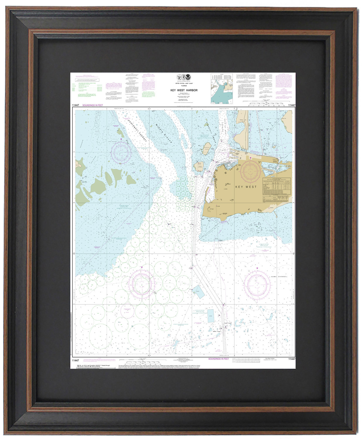 Longshore Tides Key West Harbor | Nautical Chart | Framed Print | Wayfair