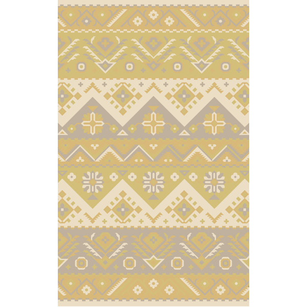 The Twillery Co. Elmond Geometric Handwoven Wool Orange/Cream/Gray Area ...