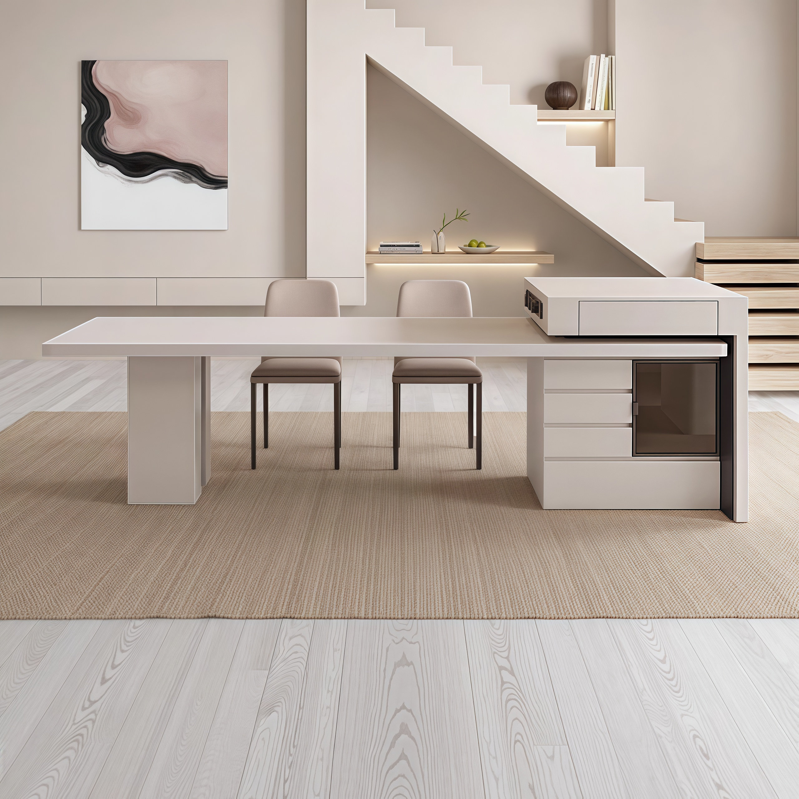 Hokku Designs Gallion Modern Kitchen Island with Sintered Stone Table ...