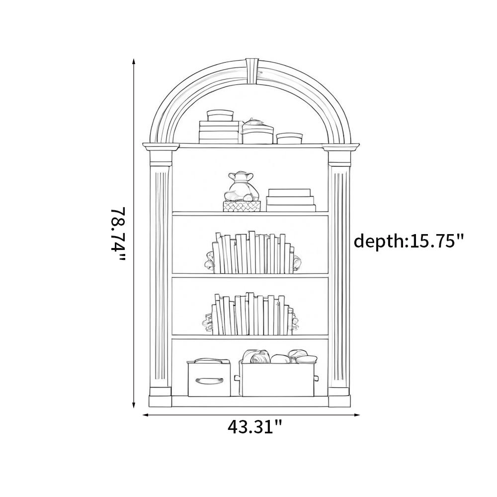 Parttlion American style arc solid wood bookcase | Wayfair