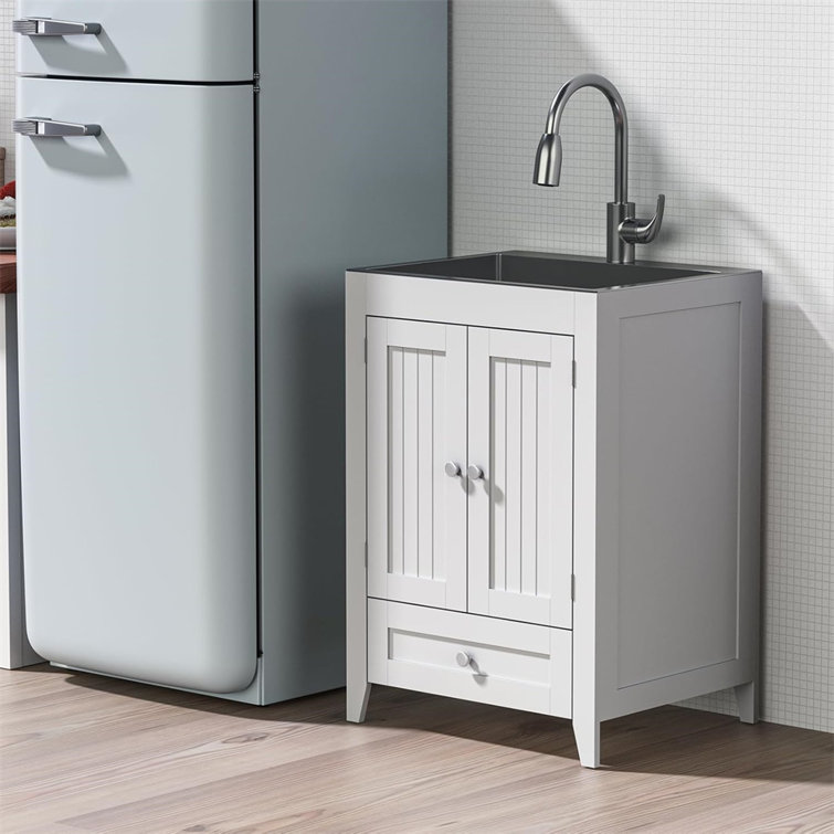 Winado 24-Inch Laundry Sink With Cabinet And Pull-Out Sprayer Faucet ...