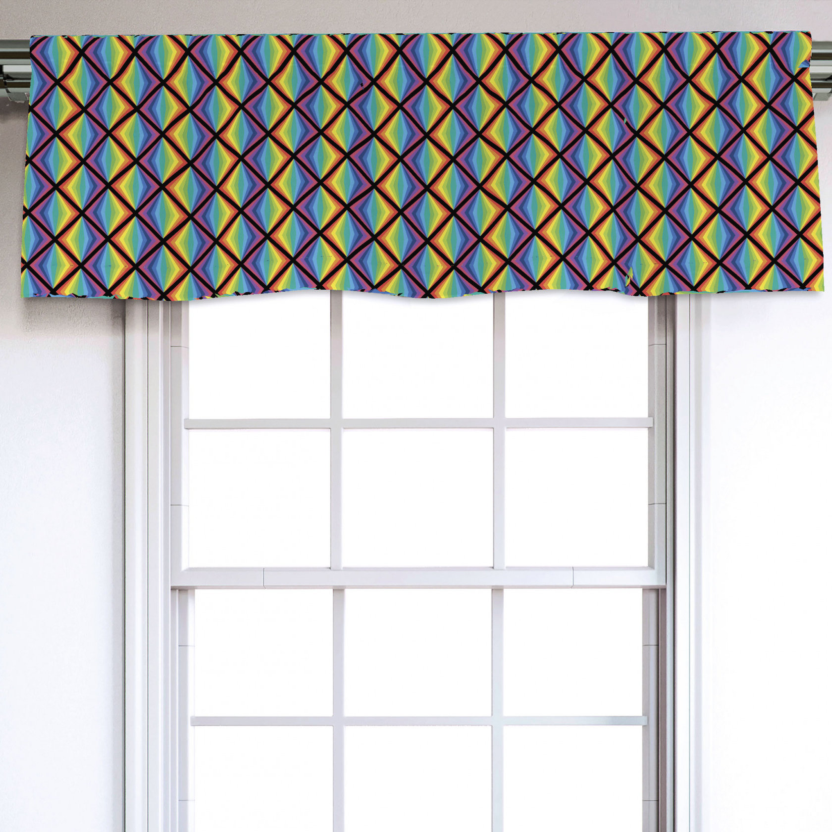 Ambesonne Rainbow 54" Window Valance | Wayfair