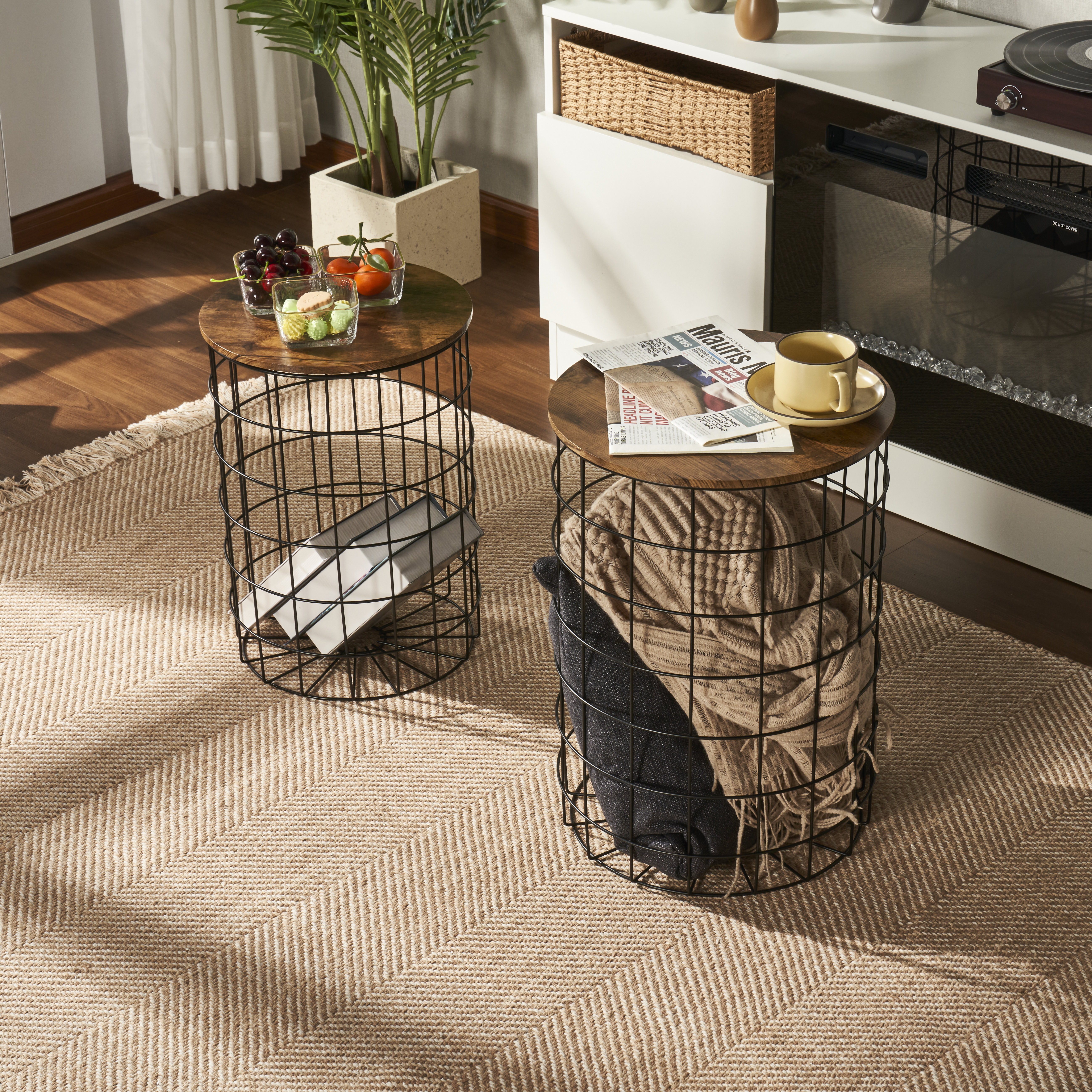 17 Stories Calavar Tray Top Frame Nesting Tables with Storage | Wayfair