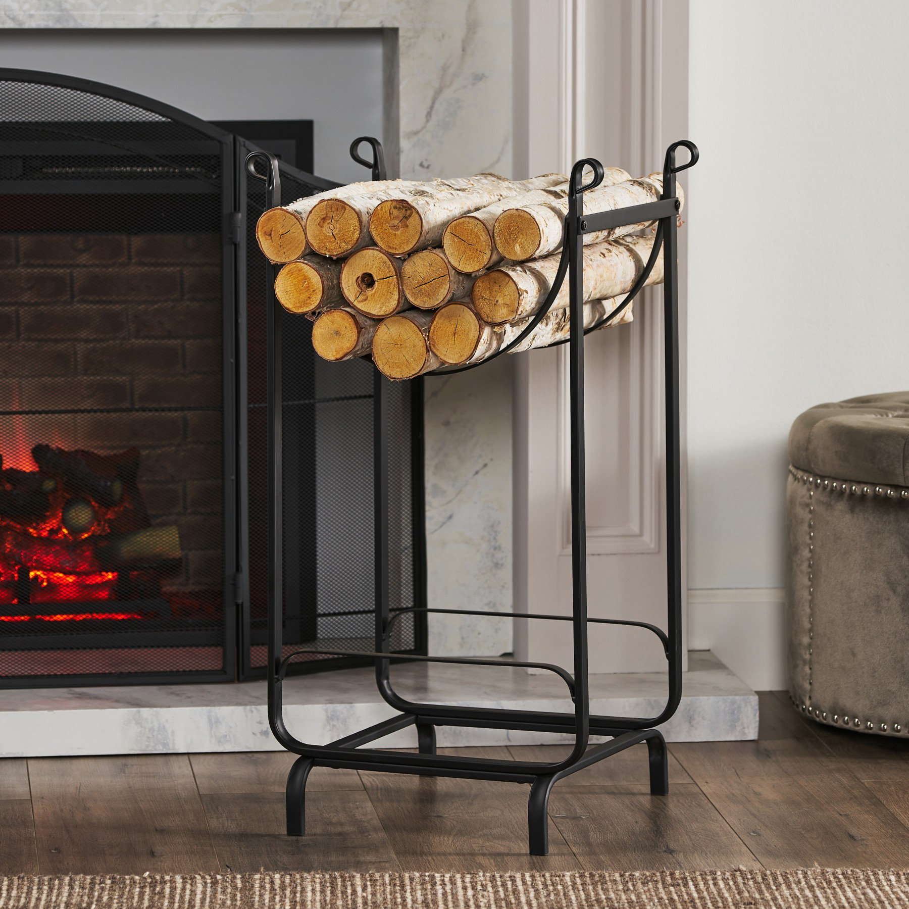 Red Barrel Studio® LOG RACK Traditional Log Rack Matte Iron Frame | Wayfair