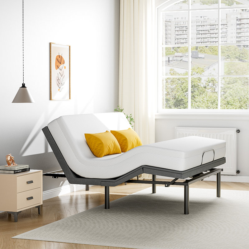 Alwyn Home Adjustable Bed Frame, Electric Bed with Wireless Remote ...