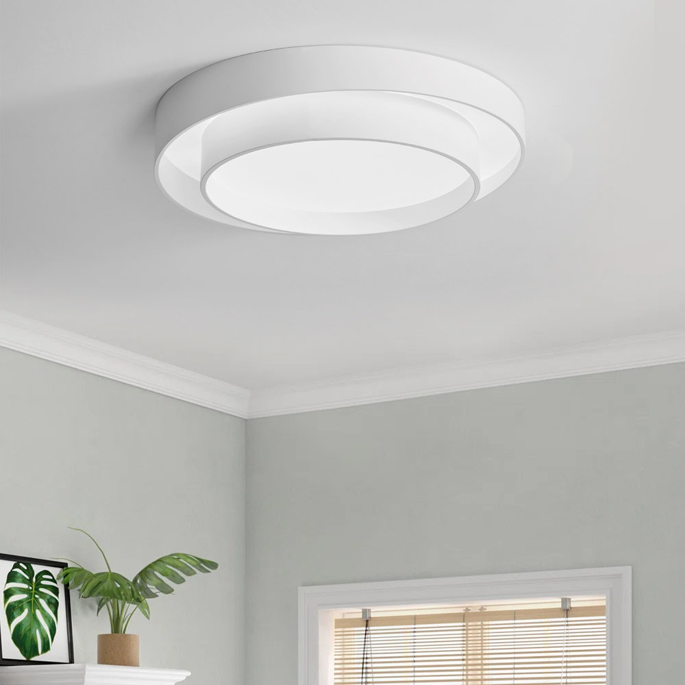 Wrought Studio™ 1-Light Simple White Finish Light Flush Mount Ceiling ...