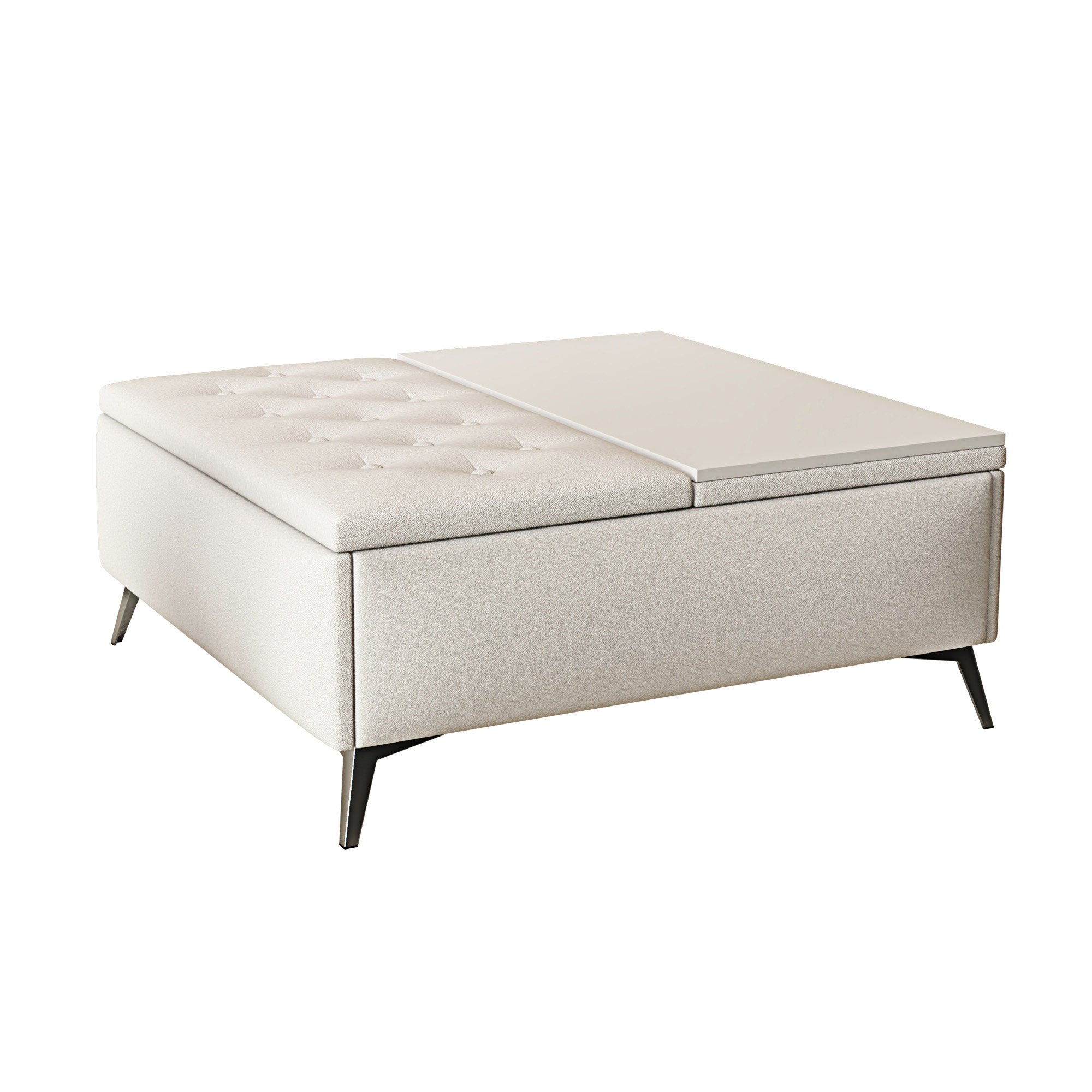 Red Barrel Studio® 35 Inch Wide Square Storage Benches Coffee Table ...