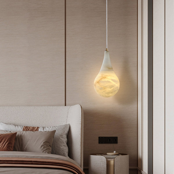 Everly Quinn Dezaray 1-Light Alabaster Single Pendants | Wayfair