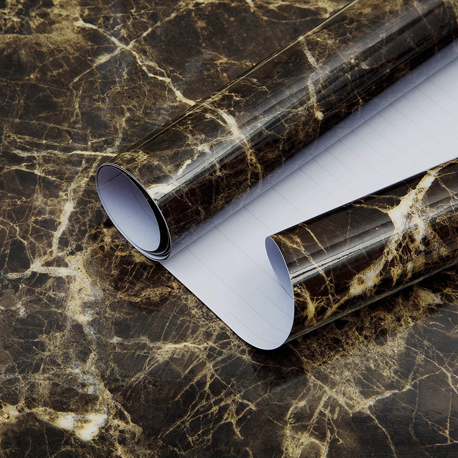 Latitude Run® Brown Marble Peel And Stick Contact Paper, Waterproof ...