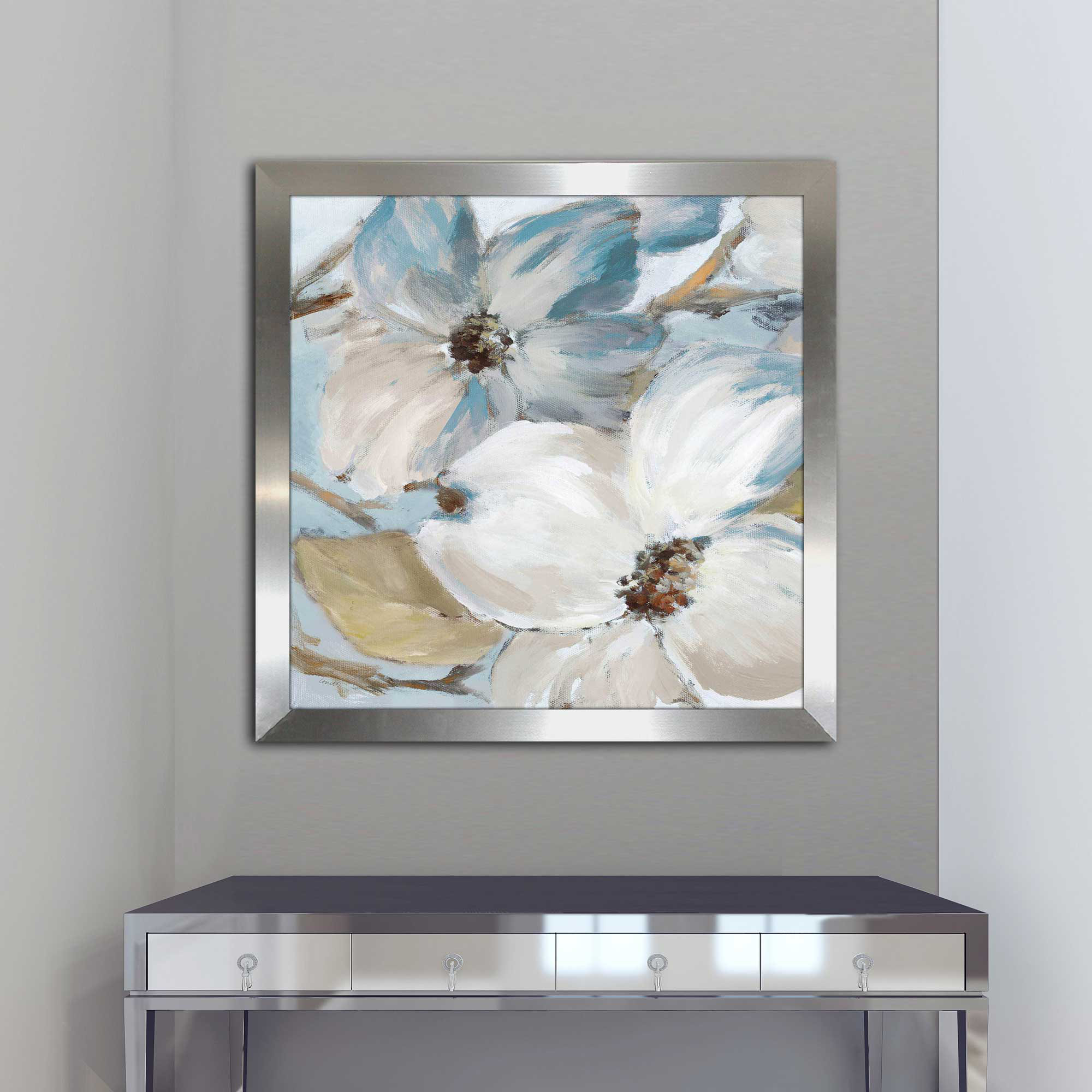Winston Porter 'Neutral Silently Bloom II' Framed Oil Painting Print on ...