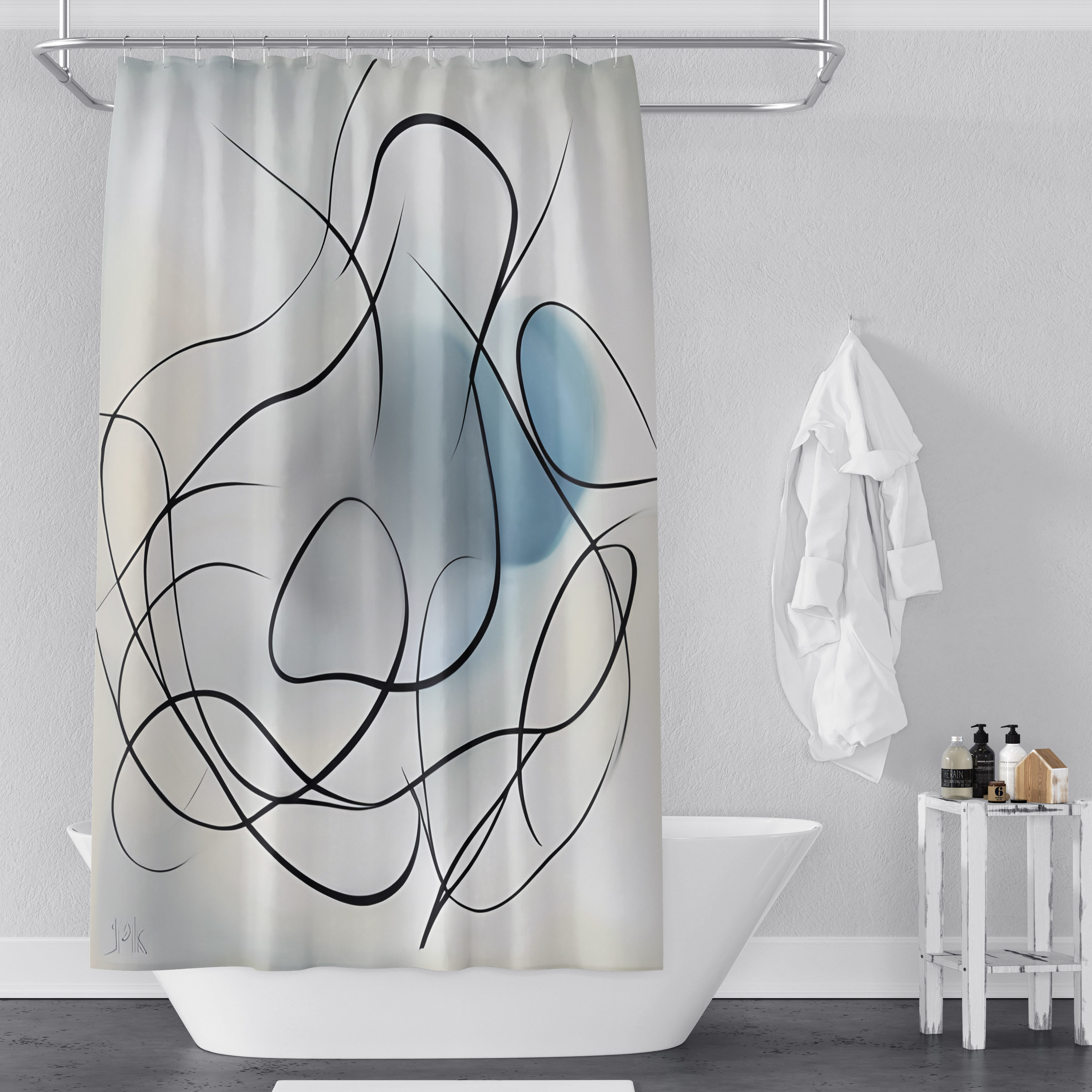 East Urban Home Cyprio Abstract Shower Curtain | Wayfair