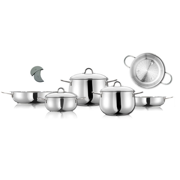 ARIMI 9 - Piece Stainless Steel (18/10) Cookware Set - Wayfair Canada