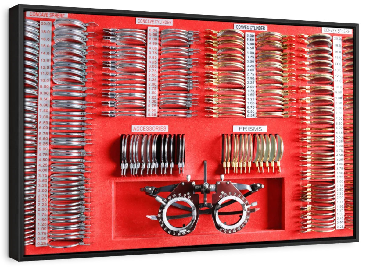 Ebern Designs " Box Of Optical Lenses Canvas Print " | Wayfair