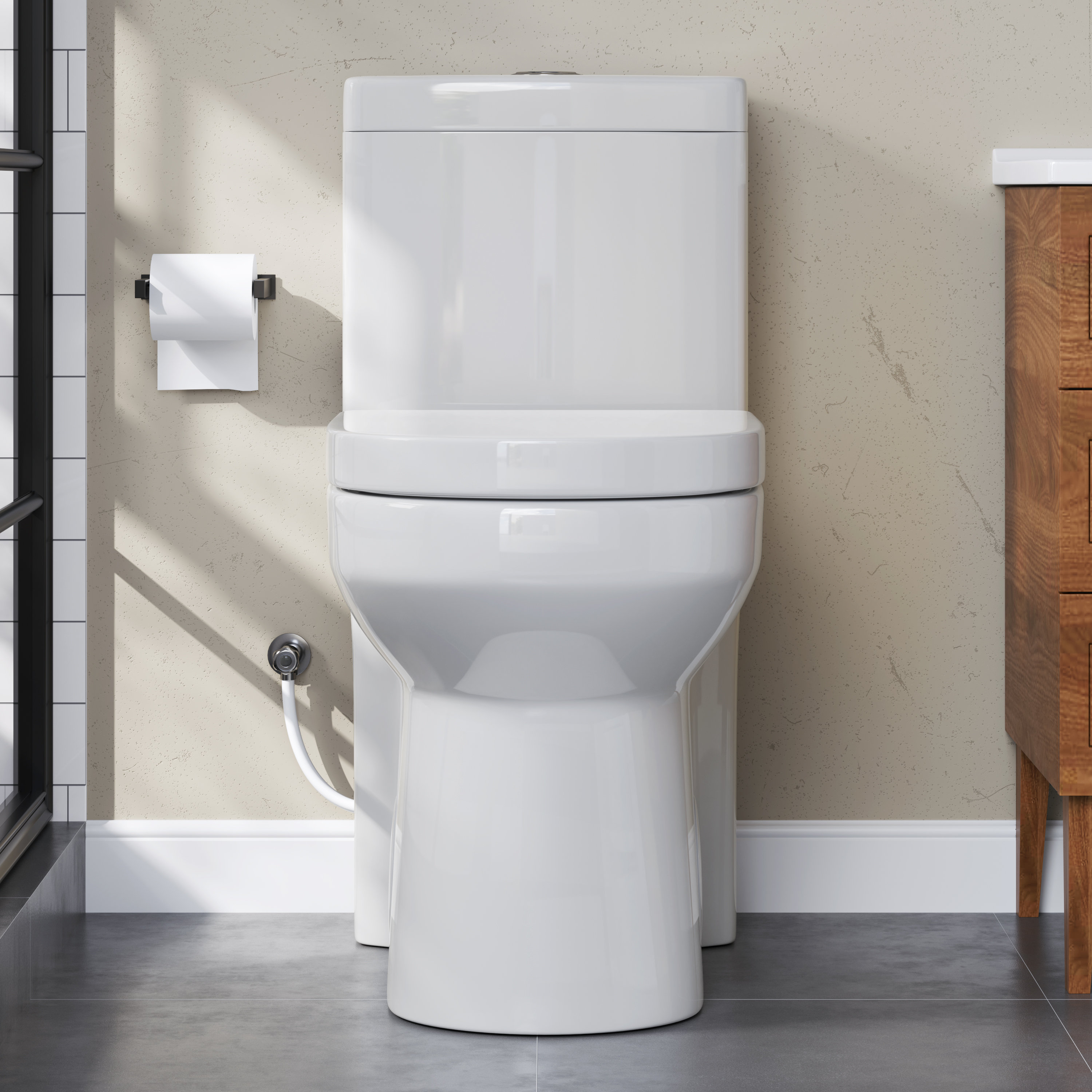 HOROW Nia Small Compact One-piece Toilet For Bathrooms, Quiet ...