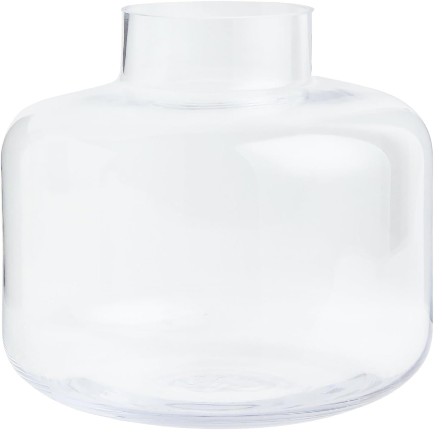 Wrought Studio™ Round Glass Vase, Amber Glass Vase, Short Glass Vase ...