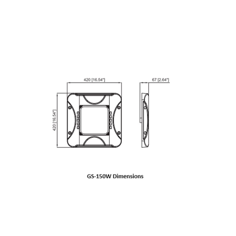 HONYA Lighting LED Gas Station Canopy 150W 5700K 21105 lm 0-10V ...