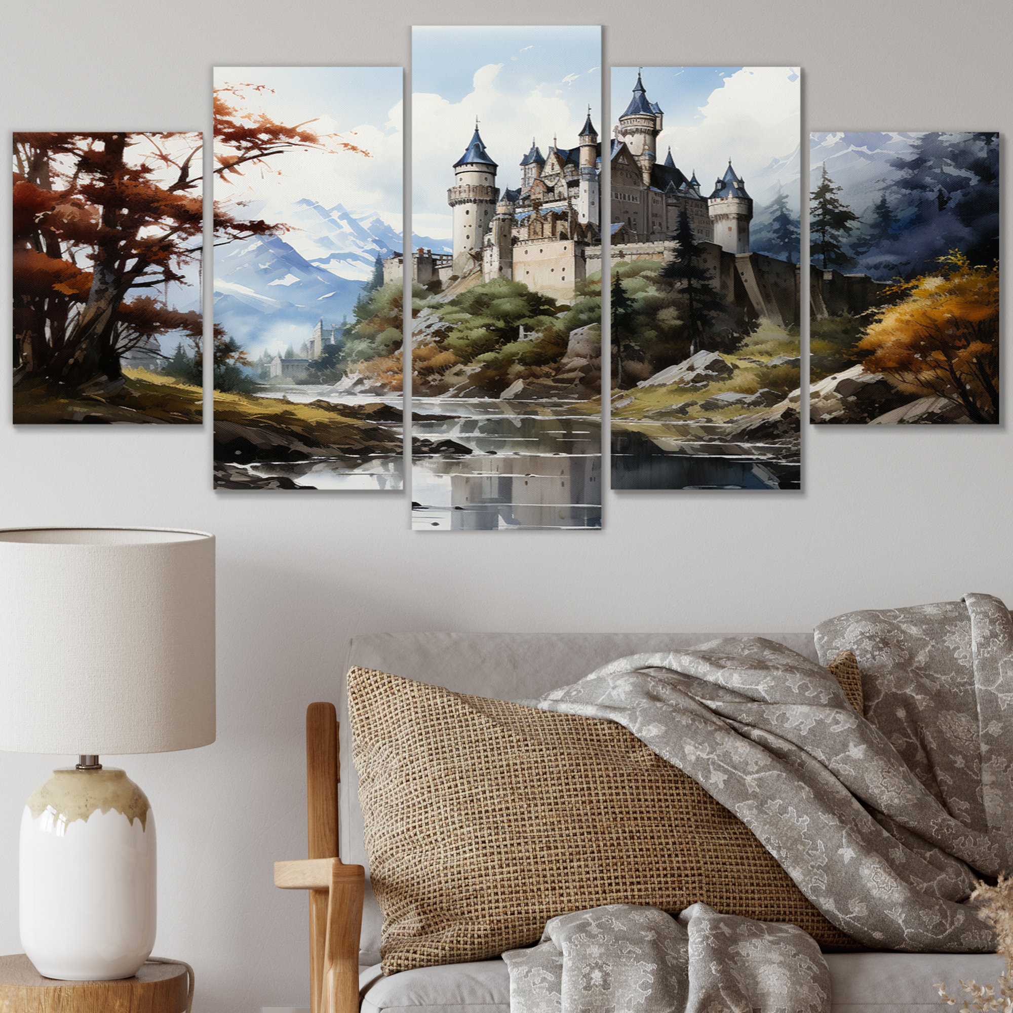 Design Art Castles Enchanted Stronghold I - Architecture Metal Wall Art ...