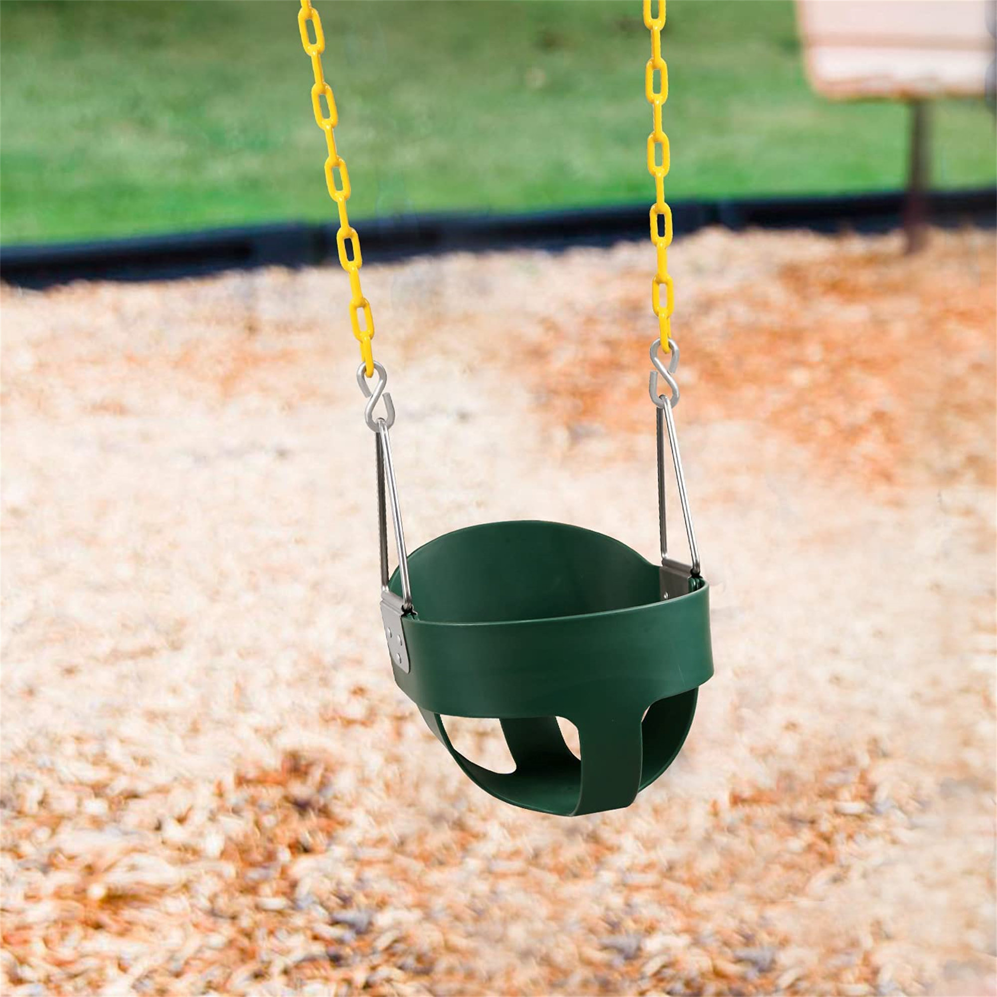 REDCAMP Plastic Green Bucket Swing Swing Seat with Mounting Hangers and ...