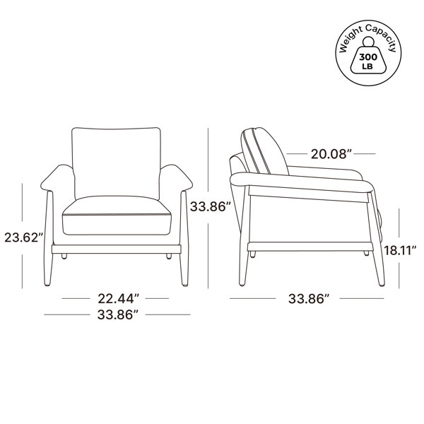 AllModern Minetta Accent Chair With Solid Wood Legs & Reviews | Wayfair