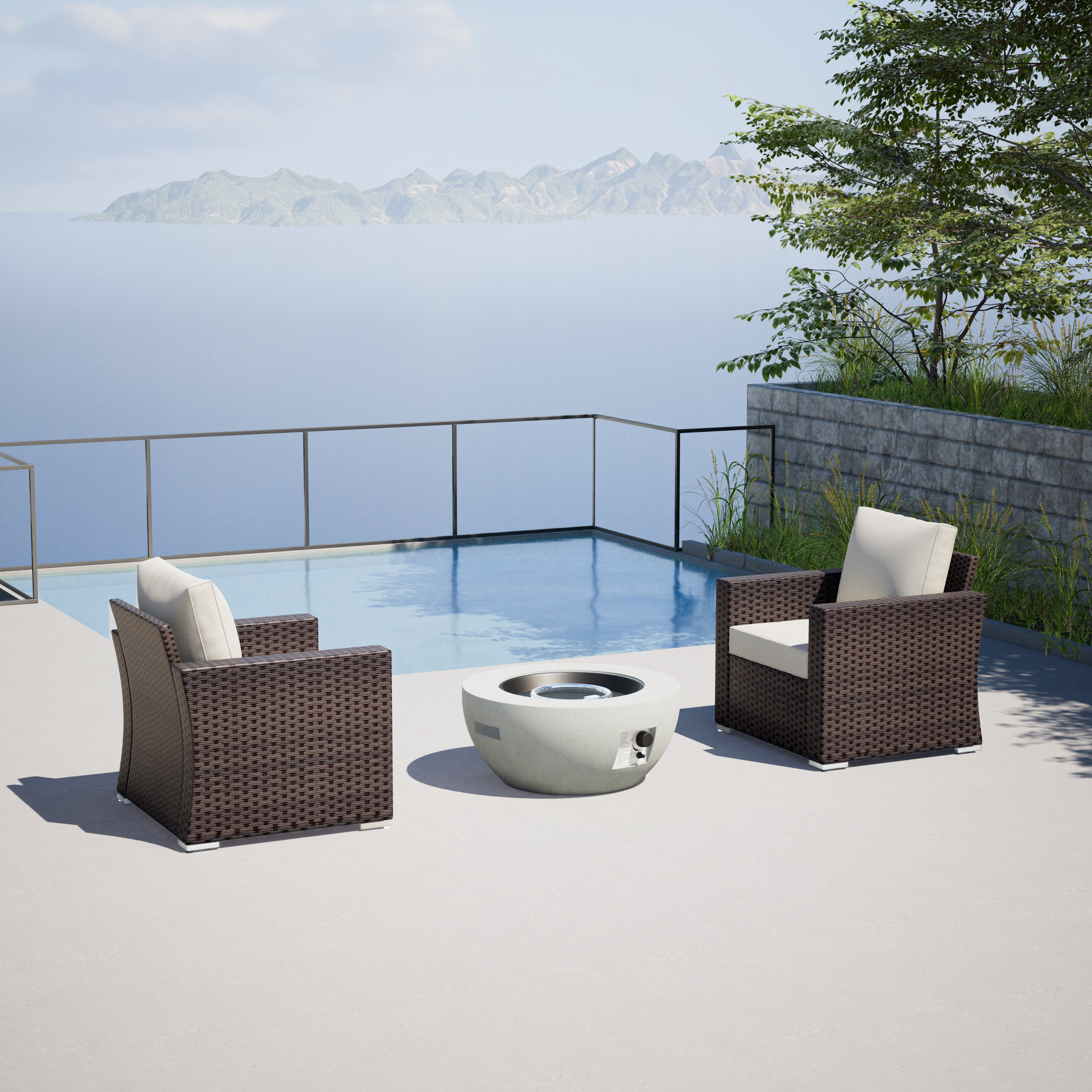 Latitude Run® Ajayla 2 - Person Outdoor Seating Group with Cushions ...