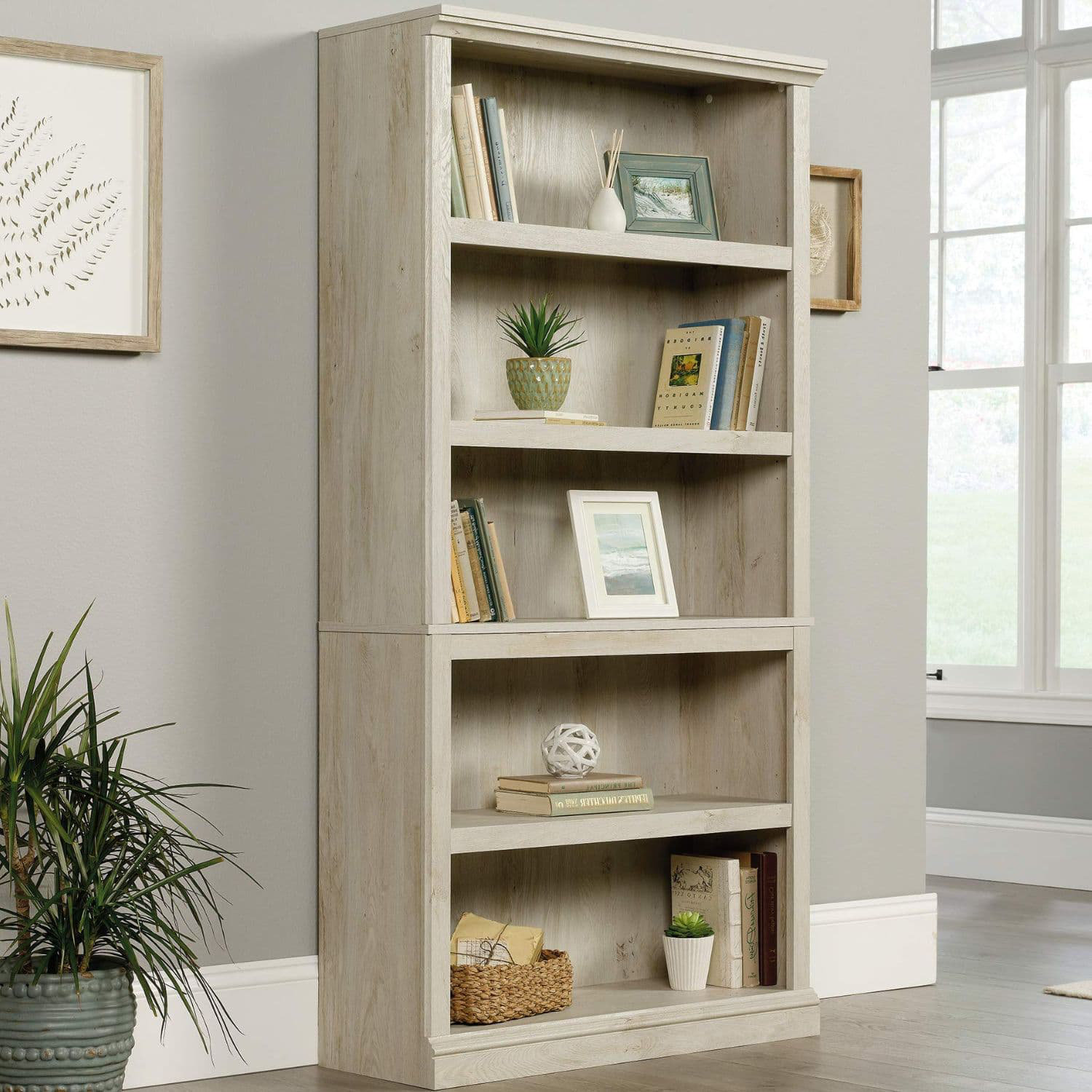 Loon Peak® A sleek 5-shelf bookcase for organizing books and ...