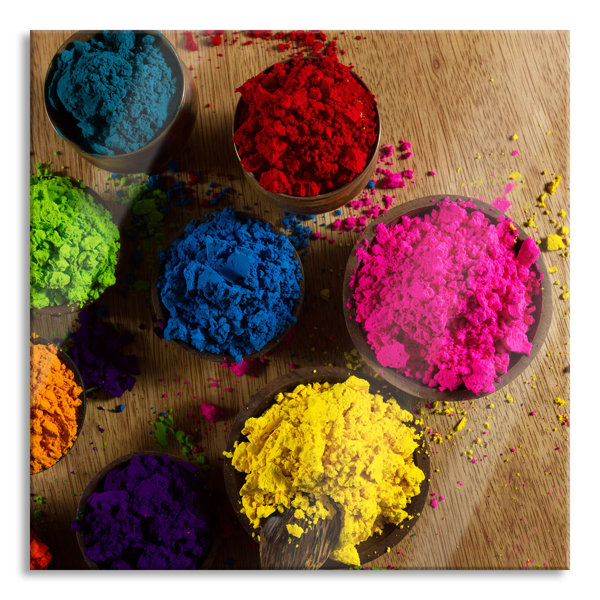 Ebern Designs Indian Colour Powders - No Frame Print on Glass | Wayfair ...