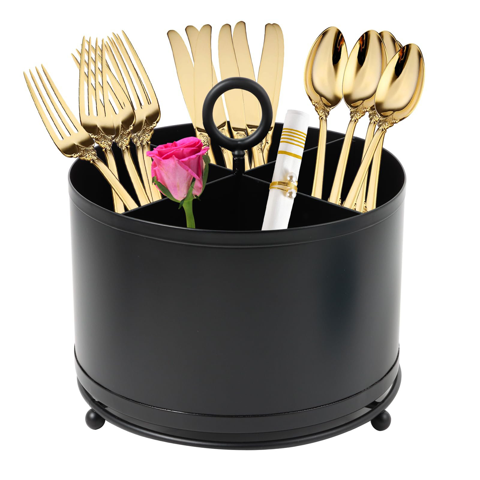Prep & Savour 360°Rotating Silverware Caddy,Countertop Silverware ...