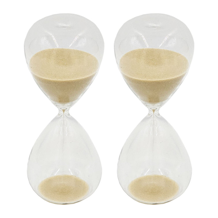 Dakota Fields Ferdinand 15-Minute Hourglasses - Set of 2 - Clear/Beige ...