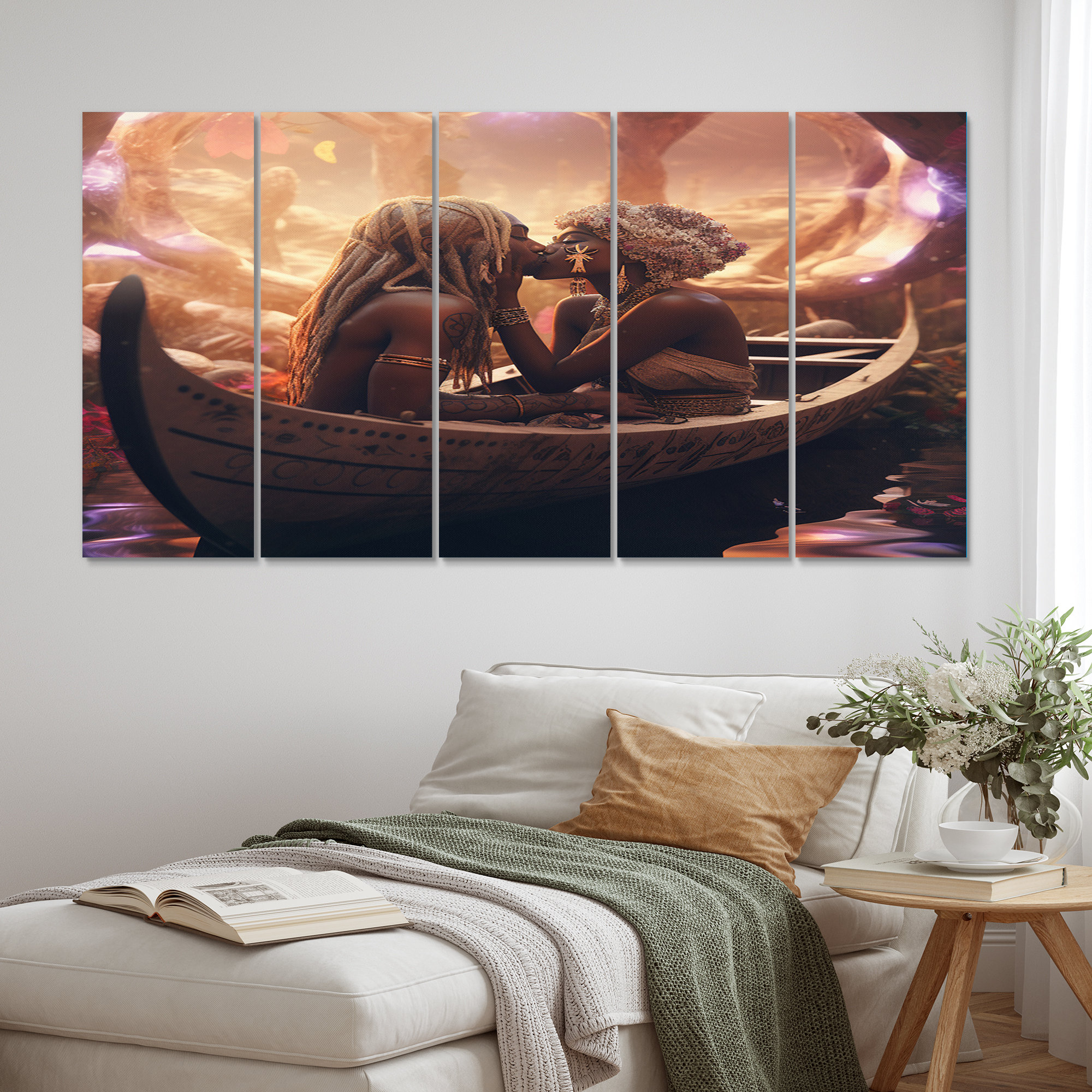 Latitude Run® Goddess Kissing Divine Love IV - Couple Wall Decor - 5 ...